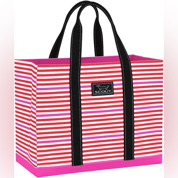 Scout | Bags | Scout Pink And Red Striped Tote Bag | Poshmark